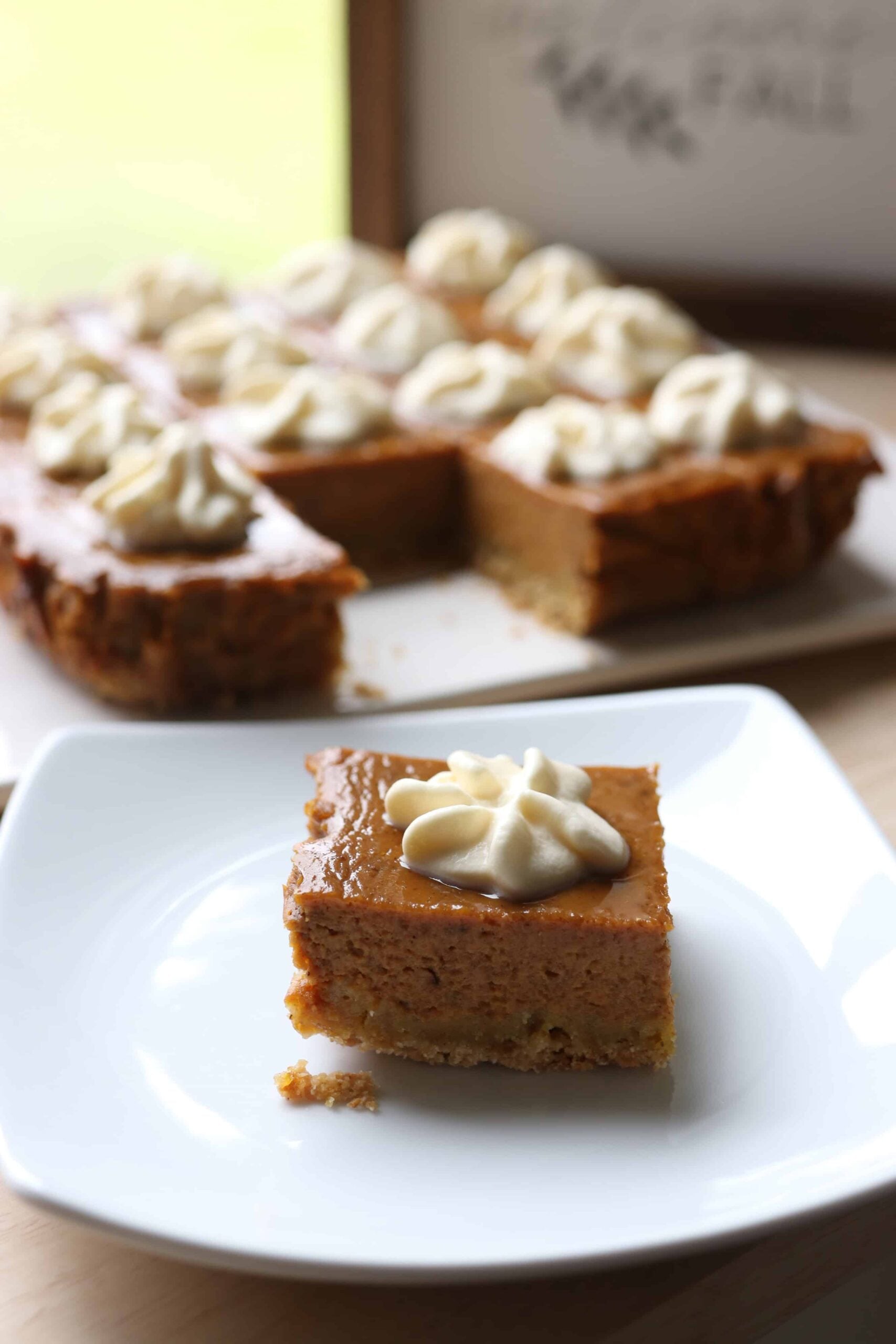 Pumpkin Pie Bars with Fresh Milled Flour and Whipped Cream - Generation ...